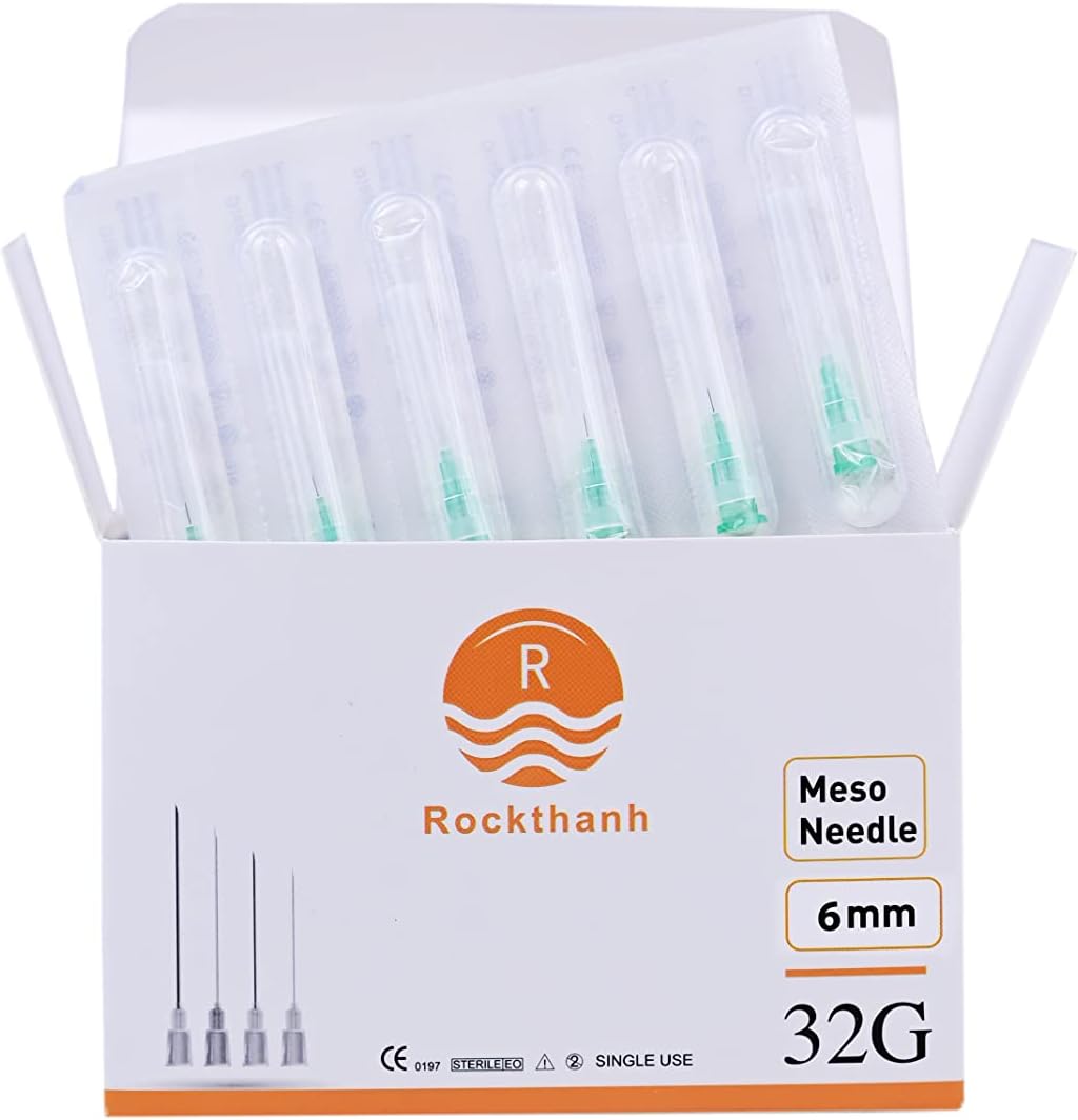 Rockthan Meso Needle 32G x 6mm – 100pcs Box | Precision Meso Needles ...
